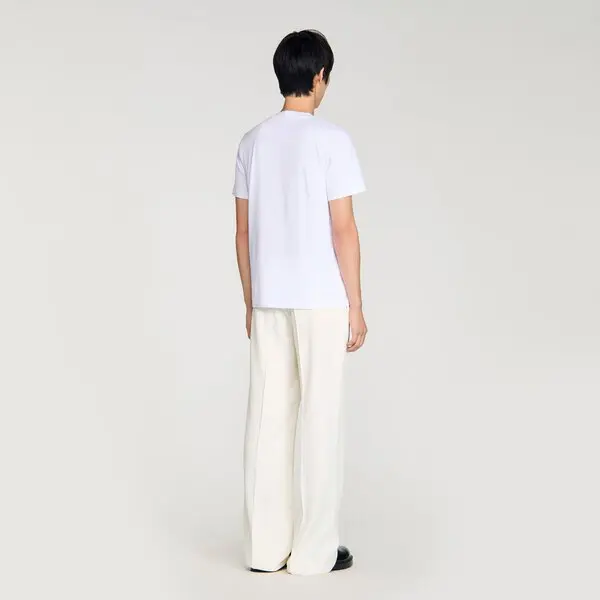 Sandro Embroidered Horse Cotton T-shirt - White