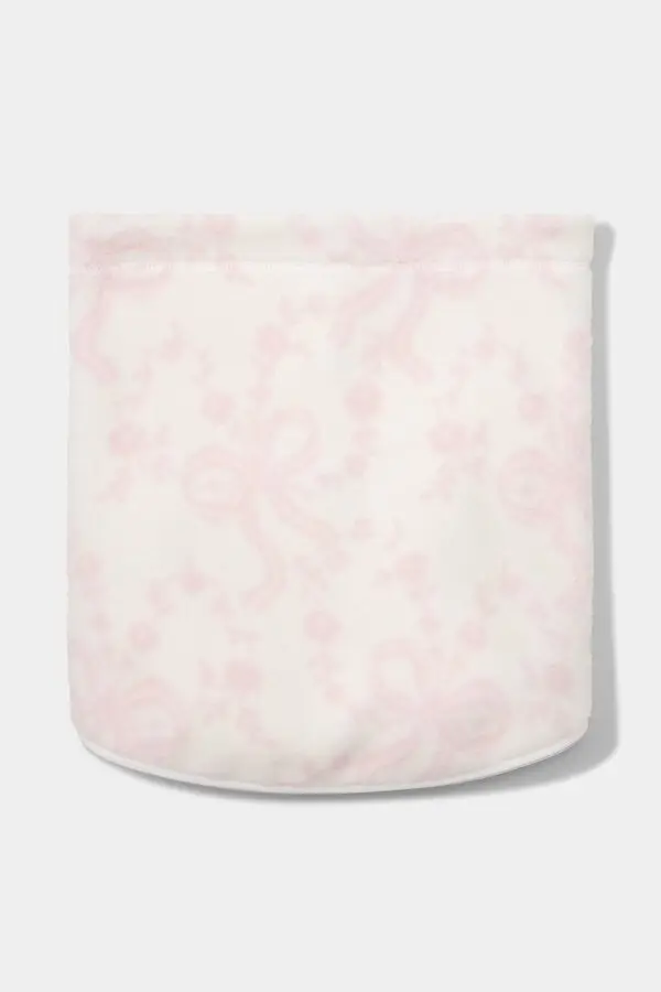 Bogner Arian Fleece Loop Scarf - Pink/off-white