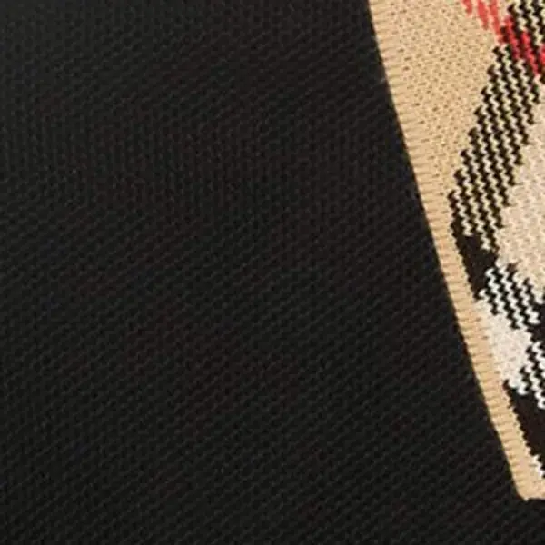 Burberry Cotton Check-collar Polo Shirt - Black