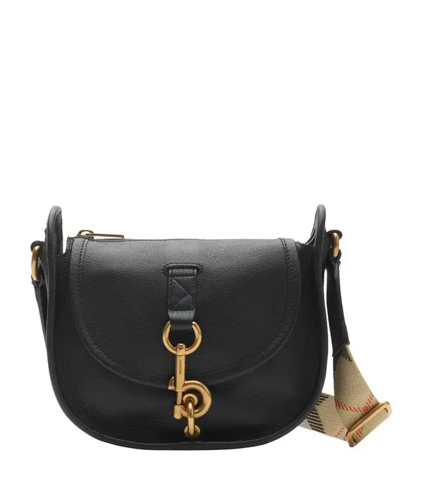 Burberry Mini Calfskin B Clip Messenger Bag - Black