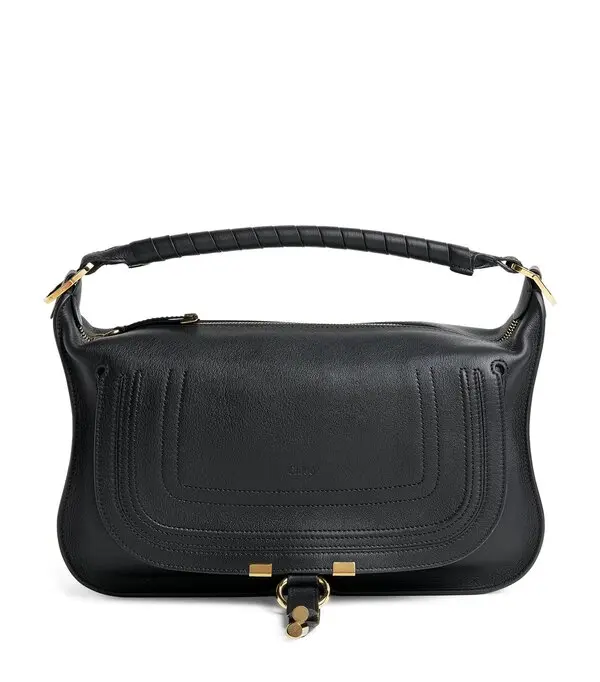 Chloé Marcie Leather Shoulder Bag - Black