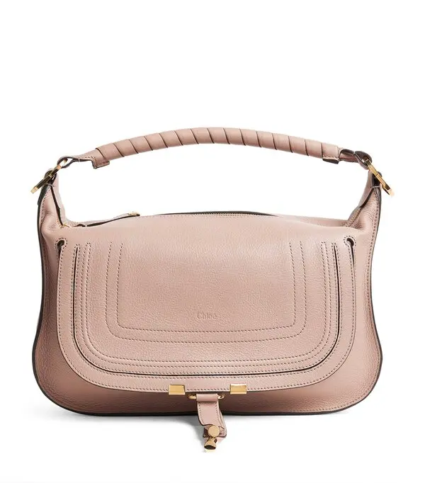 Chloé Marcie Leather Shoulder Bag - Grey