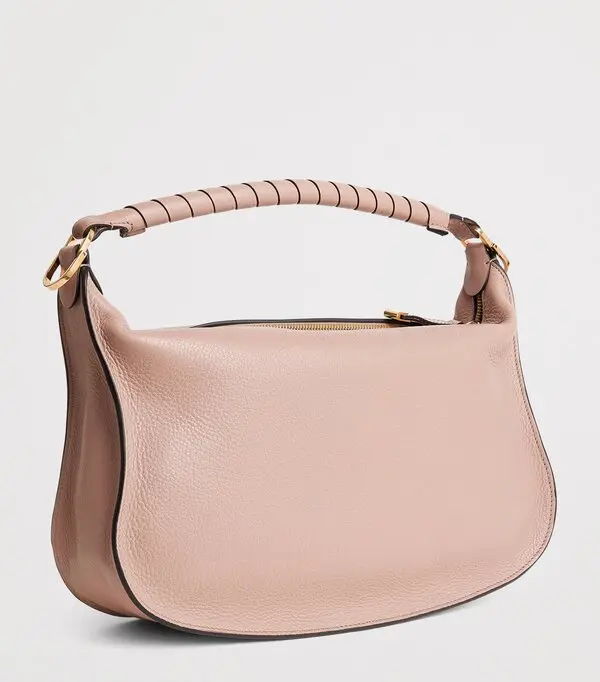 Chloé Marcie Leather Shoulder Bag - Grey