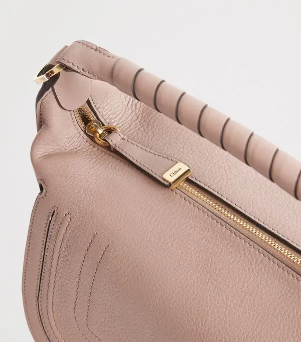 Chloé Marcie Leather Shoulder Bag - Grey