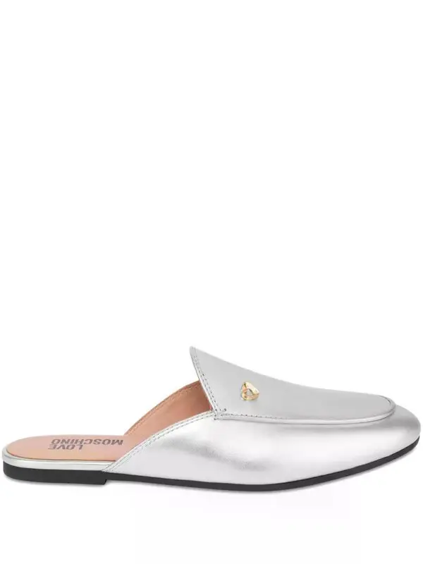 Moschino Metallic Emblem Mules