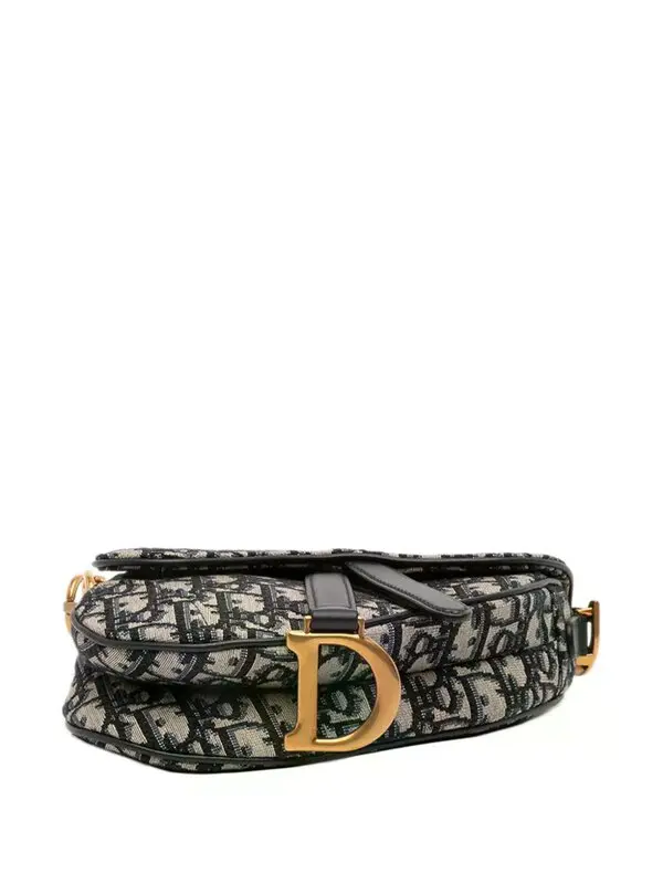 Dior 2019 Mini Oblique Canvas Saddle Bag - Blue