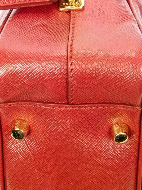 Prada Triangle Logo Tote Bag - Red