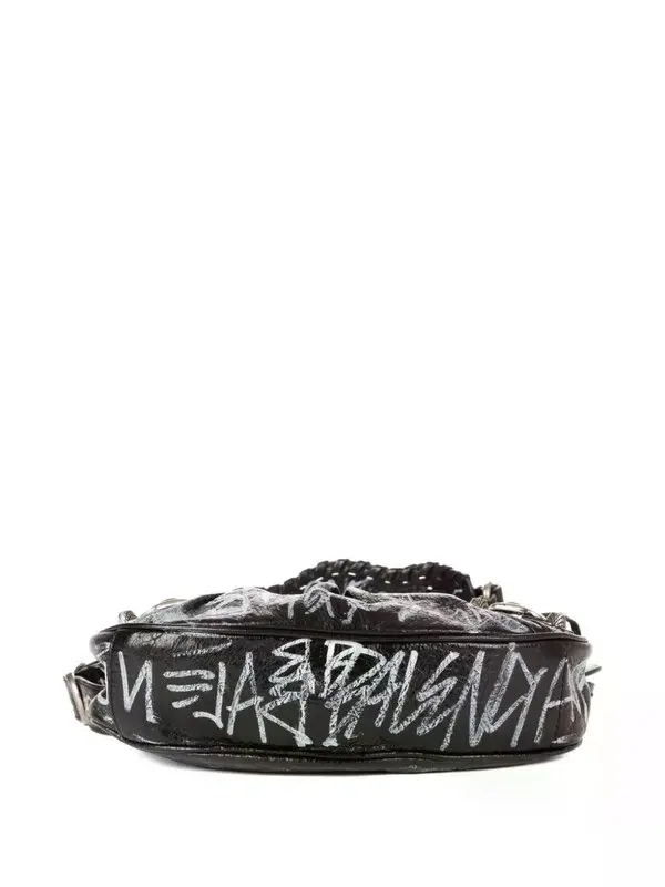 Balenciaga Graffiti-print Shoulder Bag - Black