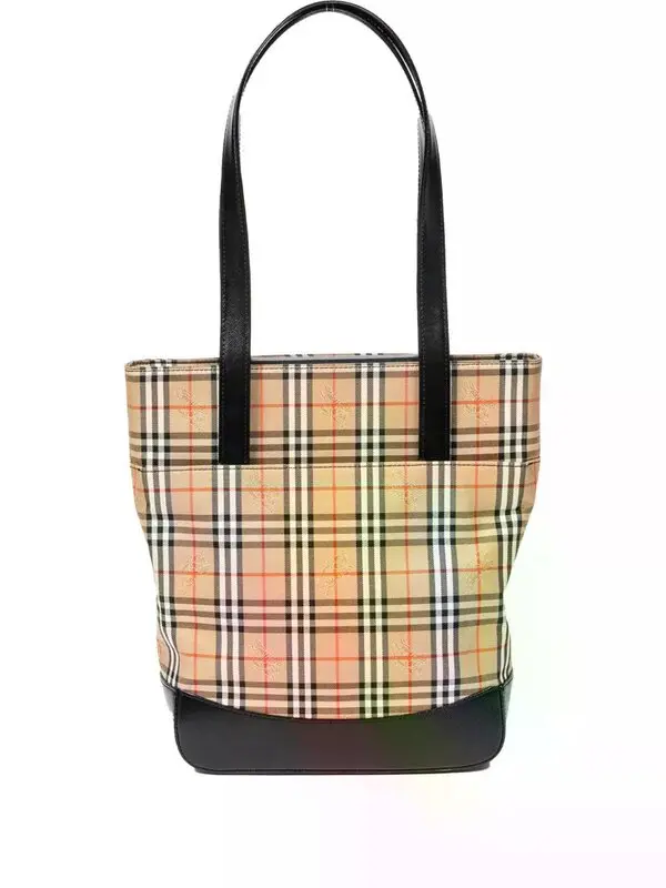 Burberry Check Pattern Tote Bag - Neutrals