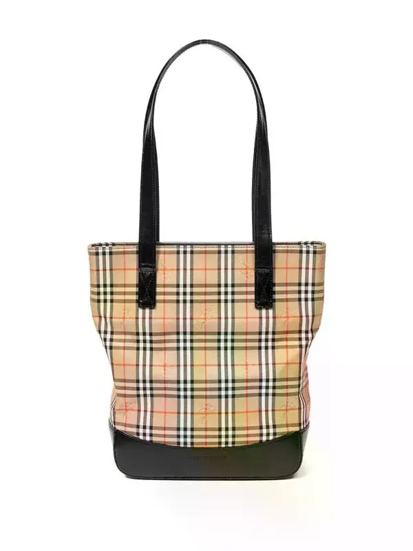 Burberry Check Pattern Tote Bag - Neutrals