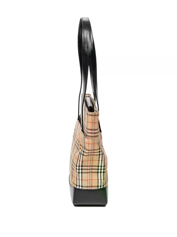 Burberry Check Pattern Tote Bag - Neutrals
