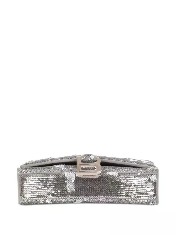 Balenciaga Sequin-embellished Chain Bag - Silver