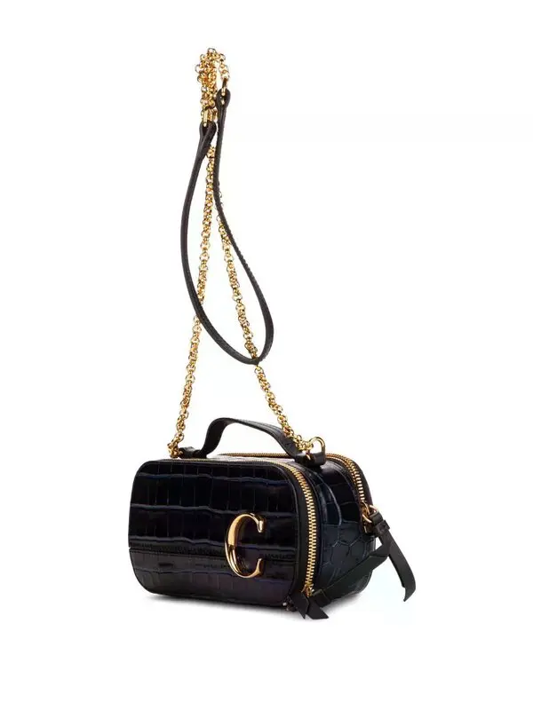 Chloé Embossed-leather Chain Bag - Blue