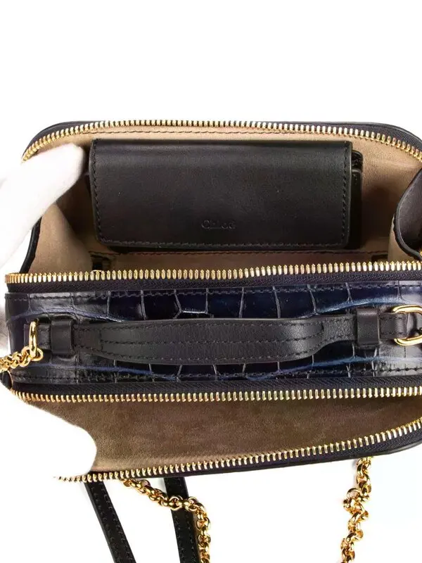 Chloé Embossed-leather Chain Bag - Blue