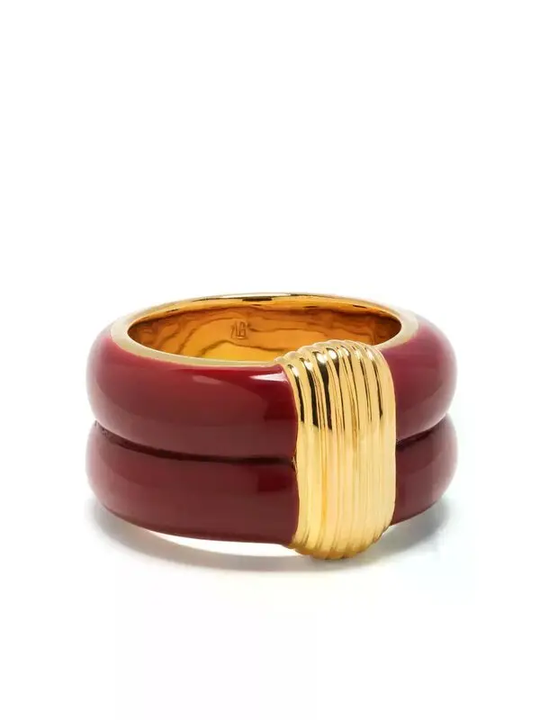 AURÉLIE BIDERMANN Katt Enameled Ring - Red