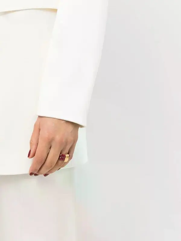 AURÉLIE BIDERMANN Katt Enameled Ring - Red
