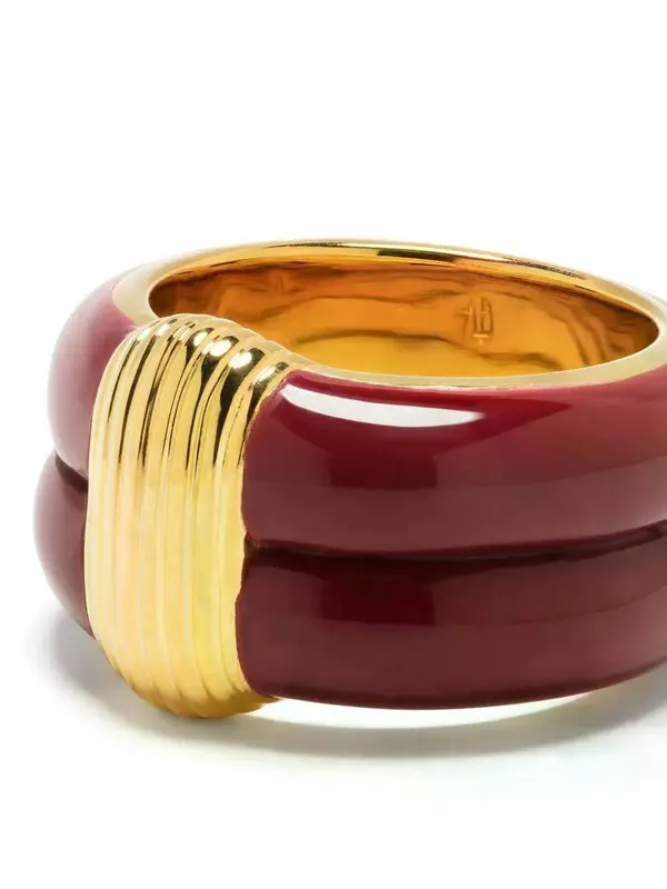 AURÉLIE BIDERMANN Katt Enameled Ring - Red