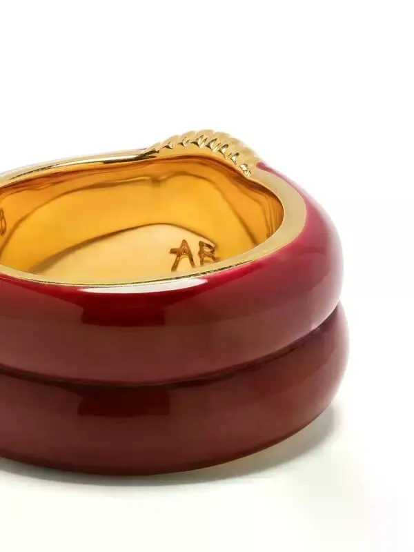 AURÉLIE BIDERMANN Katt Enameled Ring - Red