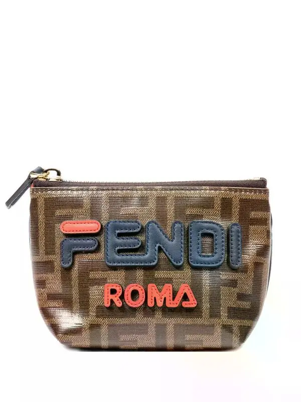 Fendi Roma Logo Pouch - Brown