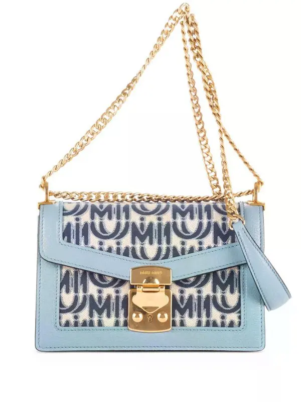 Miu Miu Monogram Flap Bag With Chain Strap