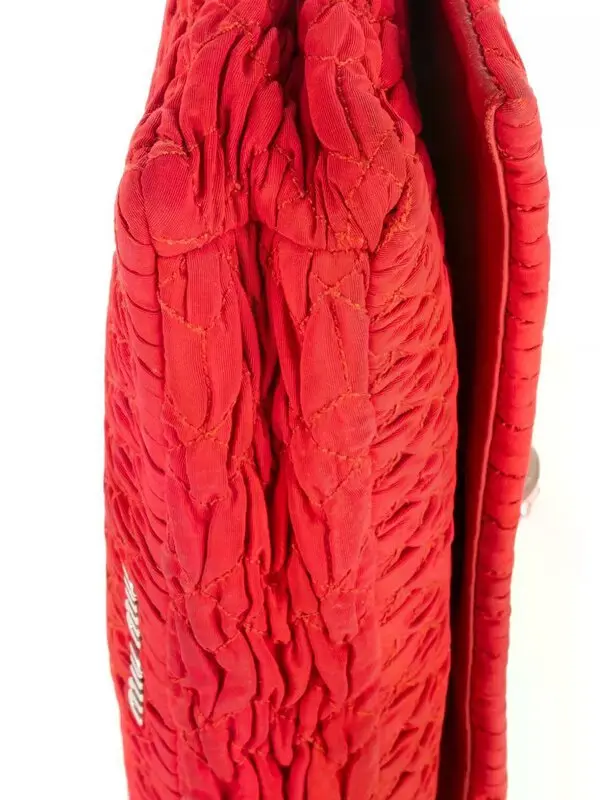 Miu Miu Pleated Crystal-embellished Bag - Red