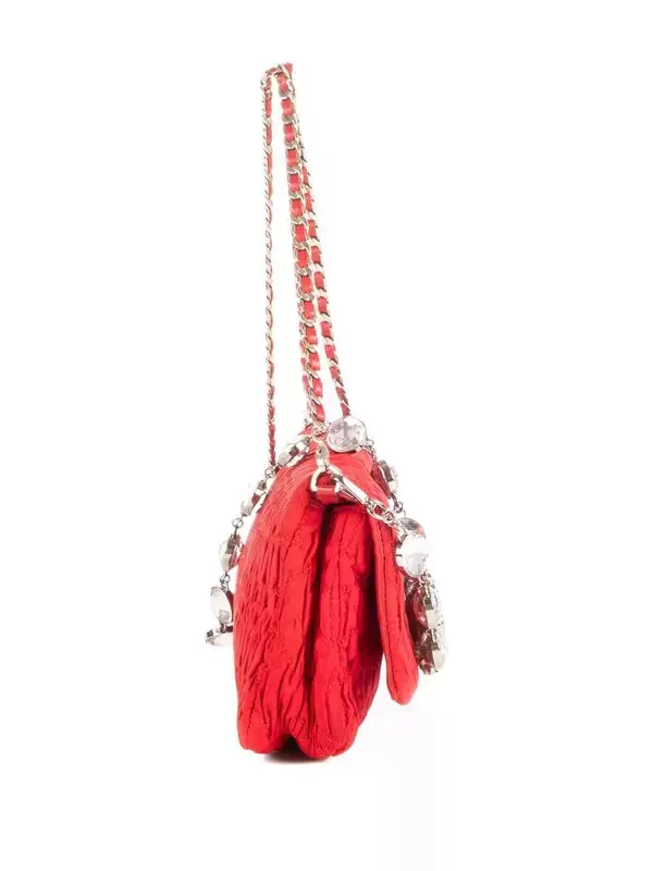 Miu Miu Pleated Crystal-embellished Bag - Red