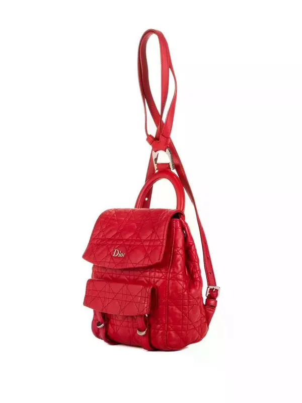 Dior Stardust Quilted Flap Backpack - Red