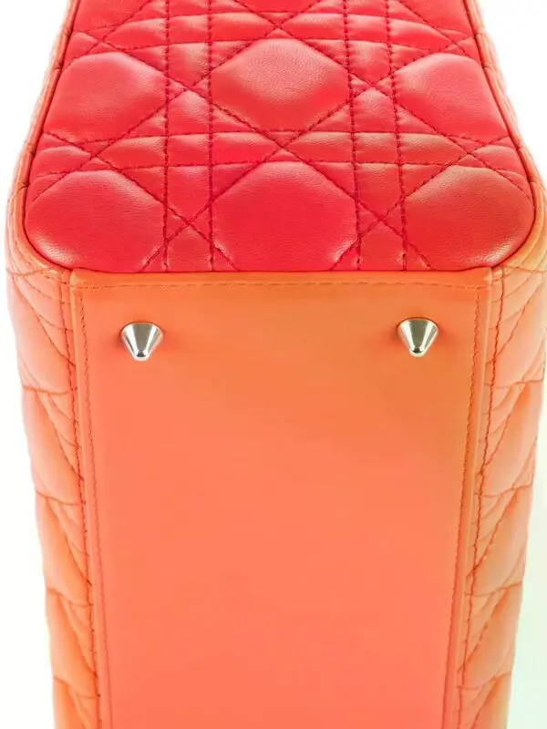 Dior Quilted Top Handle Bag - Orange