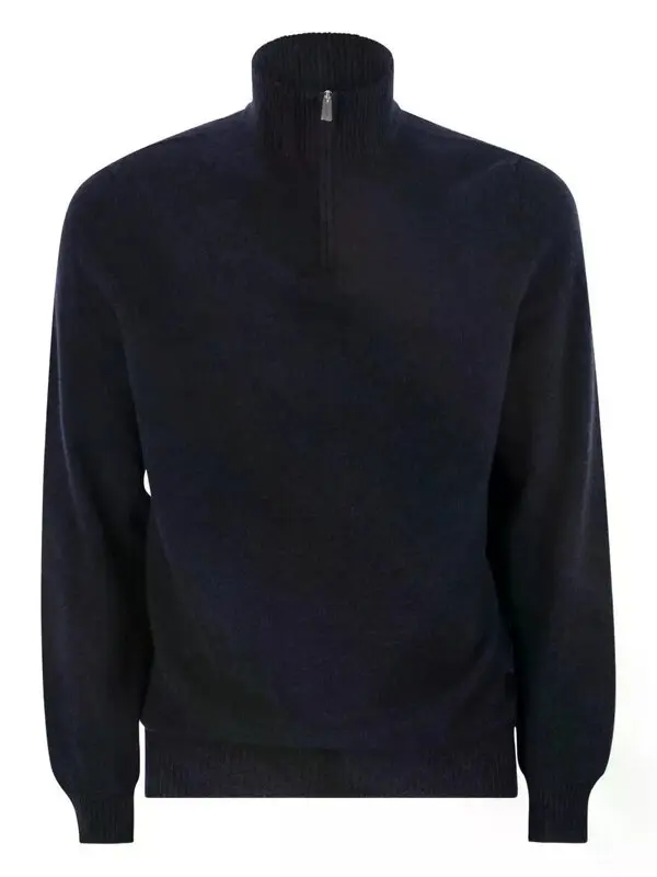 Fedeli Favonio Persia Half-zip Jumper - Blue