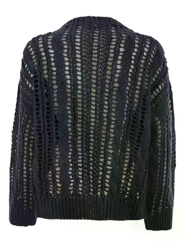 Brunello Cucinelli Long-sleeve Open-work Sweater