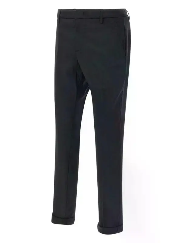 DONDUP Turn-up Wool-blend Tapered Trousers - Black
