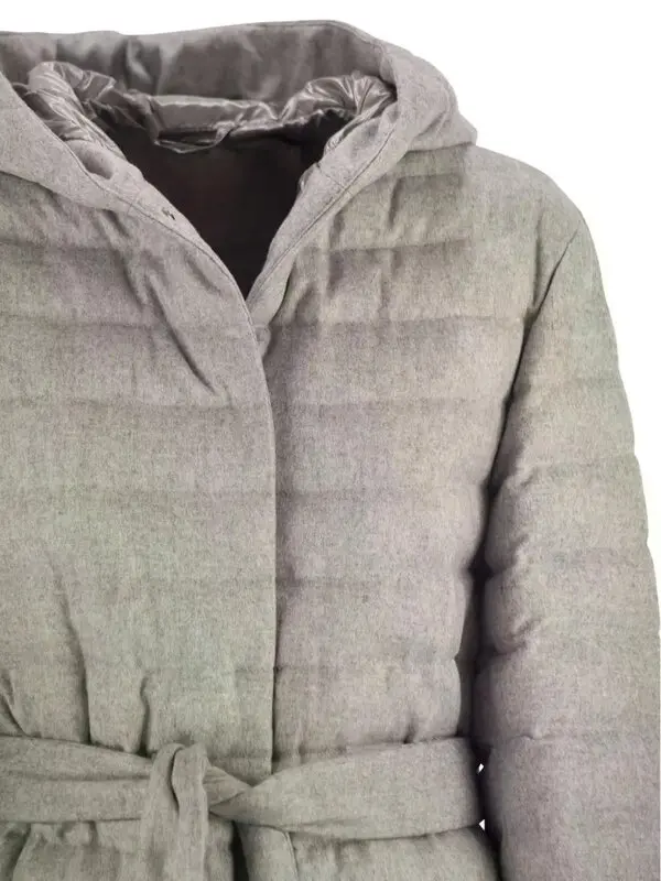 Herno Long-sleeved Hooded Quilted Jacket - Grey