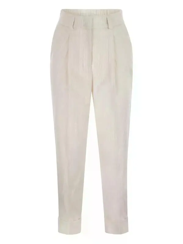Peserico Pleated Cuffed-hem Corduroy Trousers