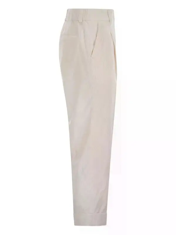 Peserico Pleated Cuffed-hem Corduroy Trousers