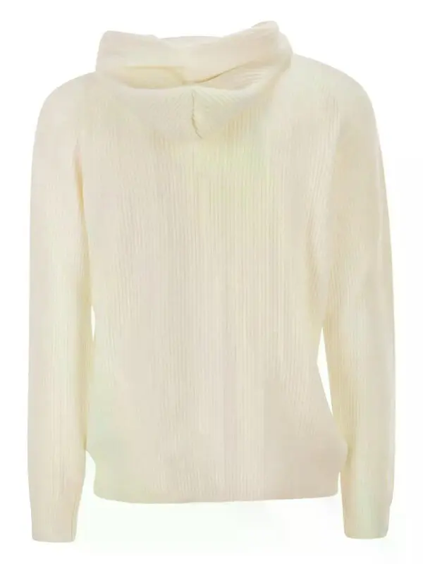 Tagliatore Ribbed Hooded Sweater - Neutrals
