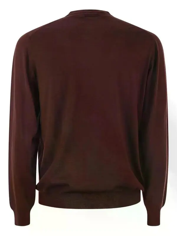Fedeli Long Sleeve Crew-neck Sweater - Red