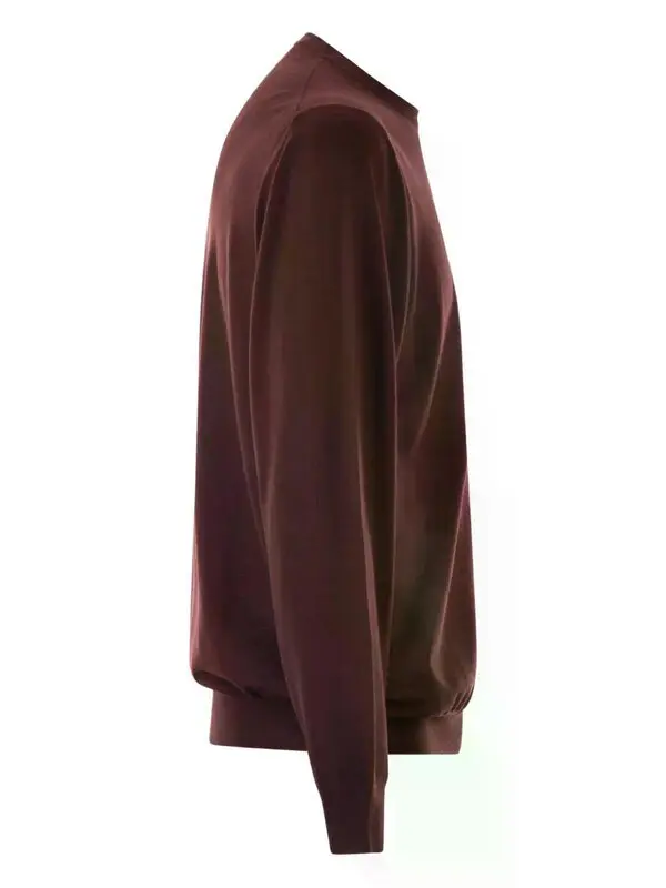 Fedeli Long Sleeve Crew-neck Sweater - Red