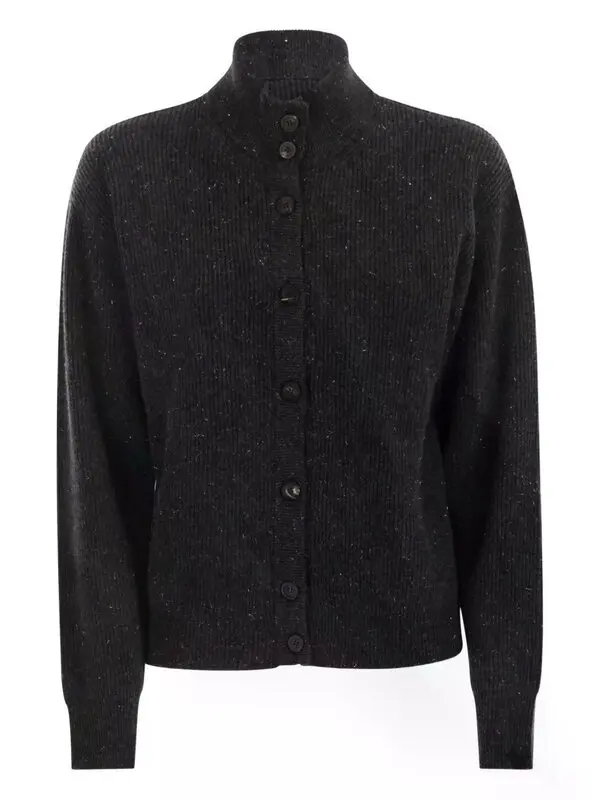 Peserico Button-fastening High-neck Cardigan