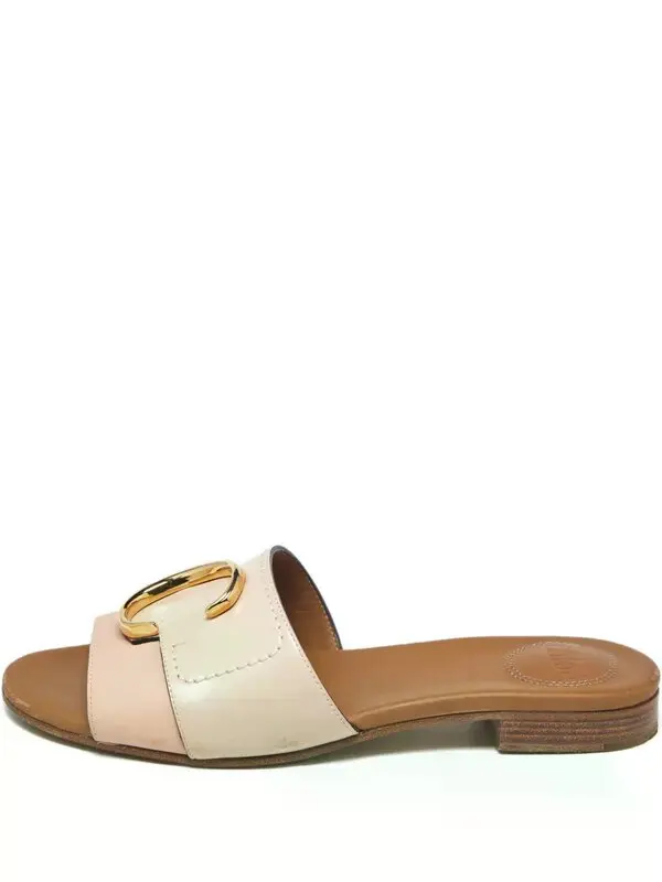 Chloé Logo-detail Leather Slides
