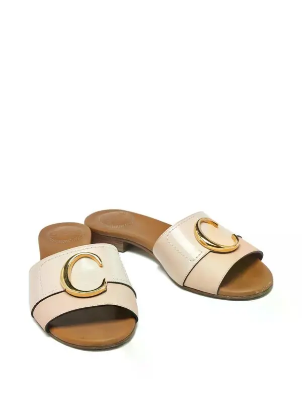 Chloé Logo-detail Leather Slides