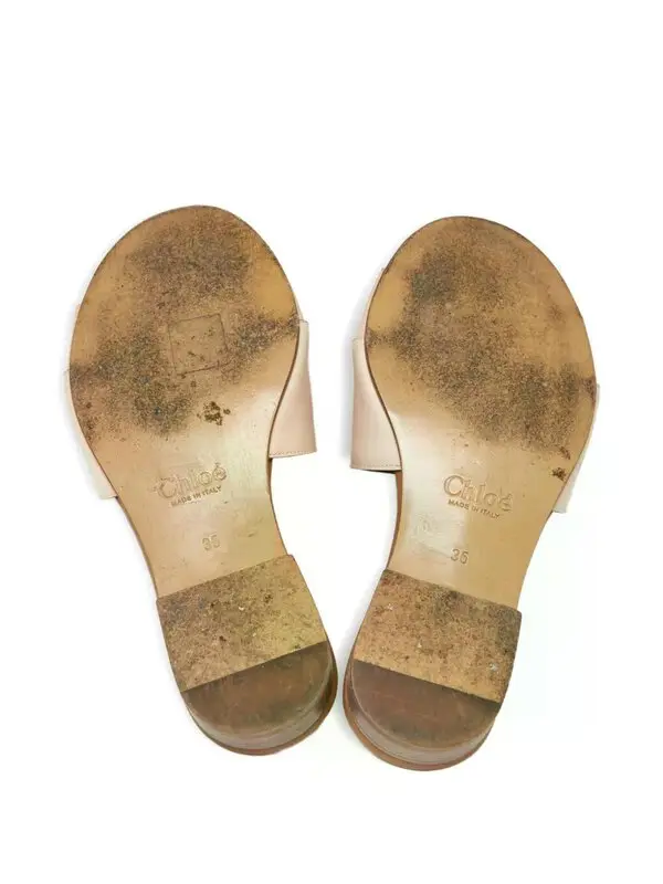 Chloé Logo-detail Leather Slides