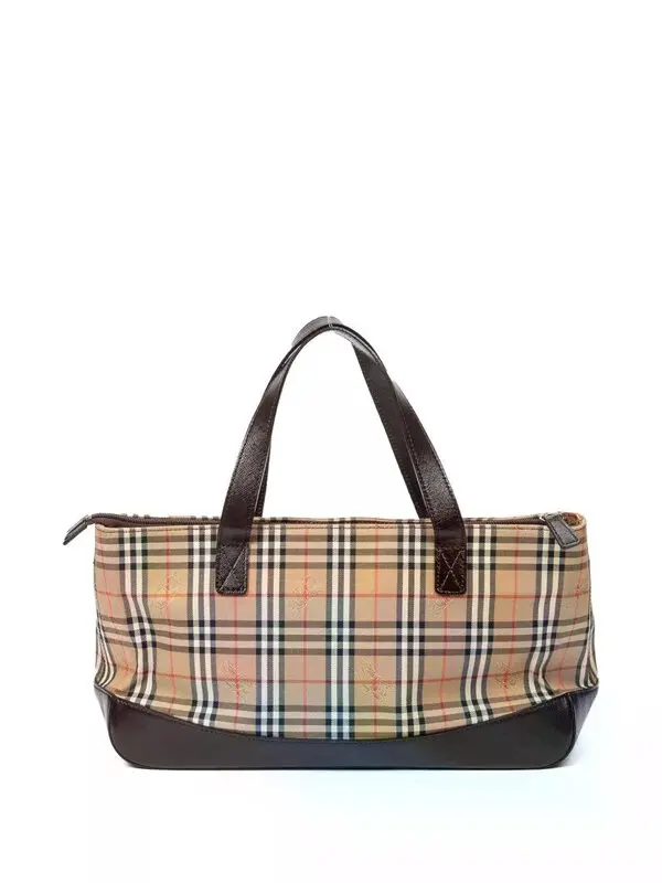 Burberry Check-pattern Top Handle Bag