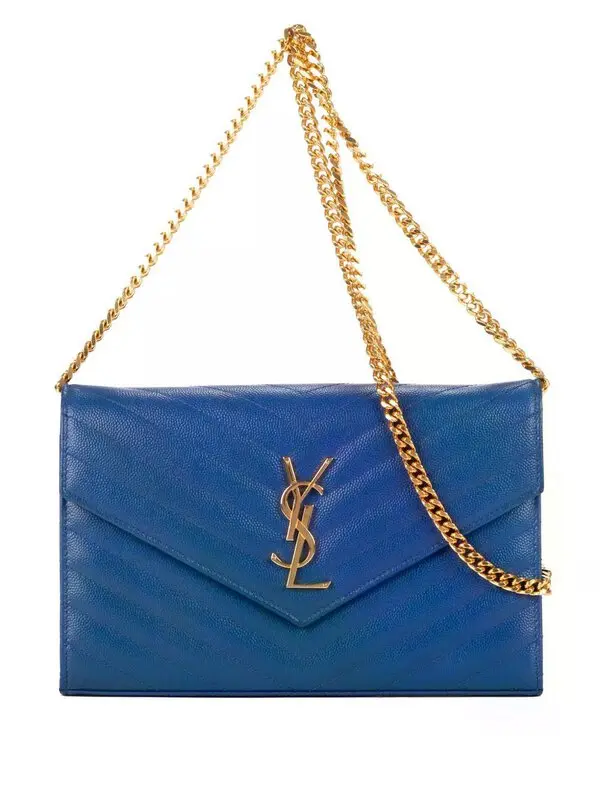 Saint Laurent Envelope Clutch - Blue