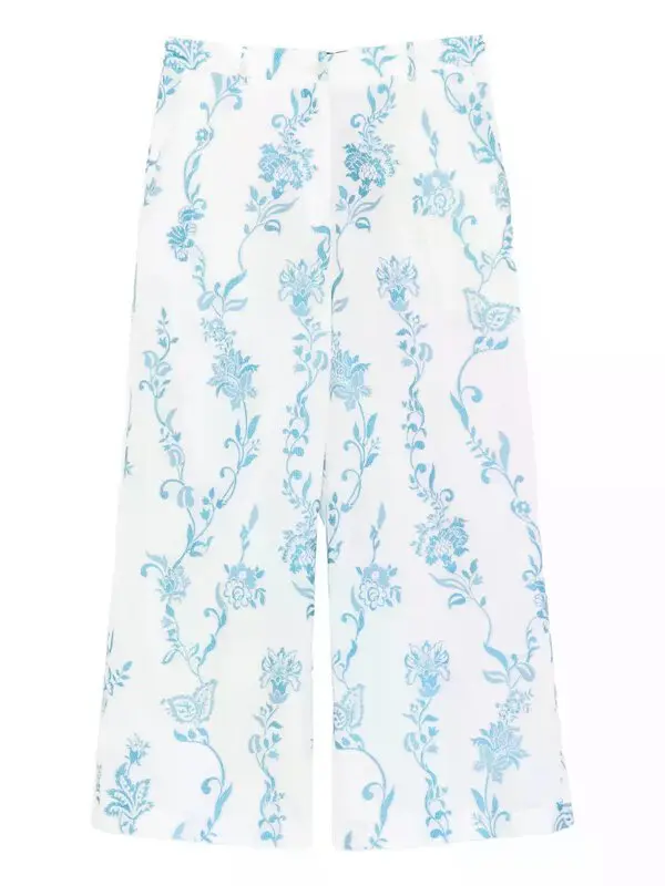 Etro Floral Cropped Trousers - White