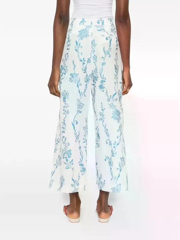 Etro Floral Cropped Trousers - White