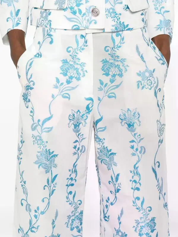 Etro Floral Cropped Trousers - White
