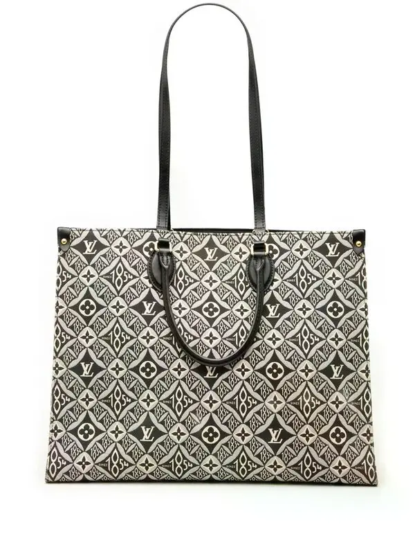 LOUIS VUITTON 2020 Monogram Jacquard Since 1854 Onthego Gm Satchel - Black