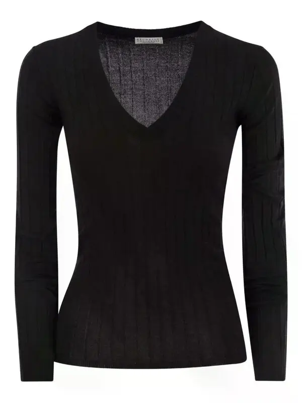 Brunello Cucinelli Ribbed V-neck Sweater