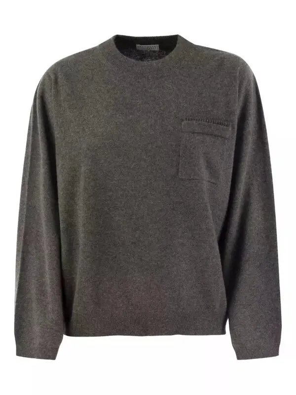 Brunello Cucinelli Pocket-embellished Sweater - Grey