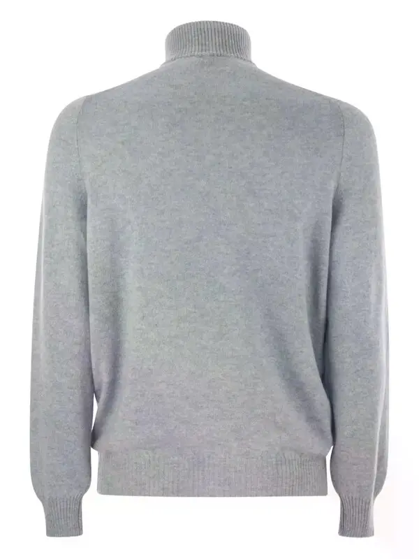 Fedeli Long-sleeved Half-zip Sweater - Blue